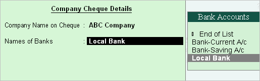 Enabling Cheque Printing In Tally ERP 9 Tally FAQ News 